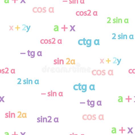 Seamless Pattern With Mathematical Formulas And Numbers Algebra And