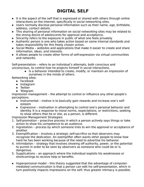 Uts Digital Self Understanding The Self Digital Self It Is The
