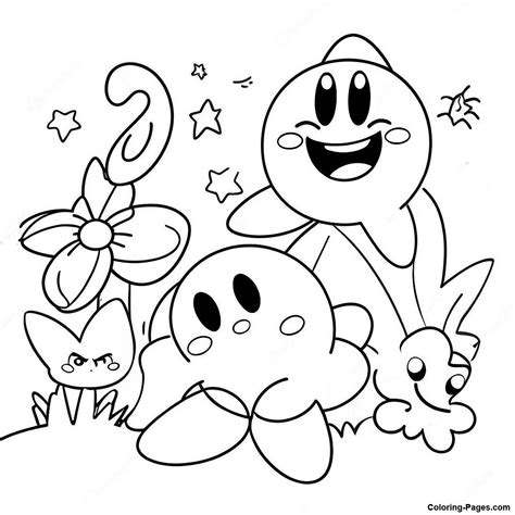 Kirby And Friends Coloring Page Coloring