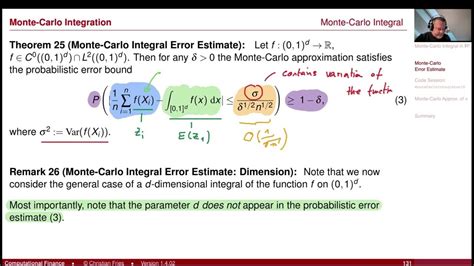 Lecture 2024 1 Session 10 Numerical Methods Monte Carlo Method 56 Monte Carlo Integration