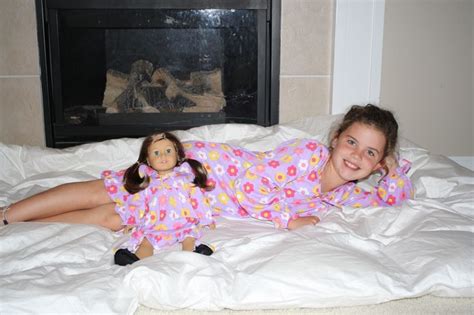 Long Sleeve Purple Flower Nightgown Matching For Girl And Doll