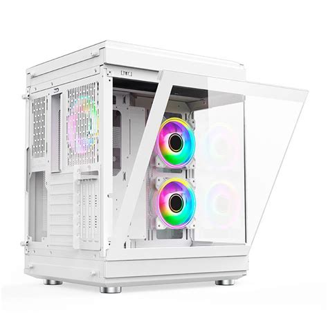 Gabinete Gamer Liketec Unreal Snow Mid Tower Lateral De Vidro Branco LC CB X UNREAL