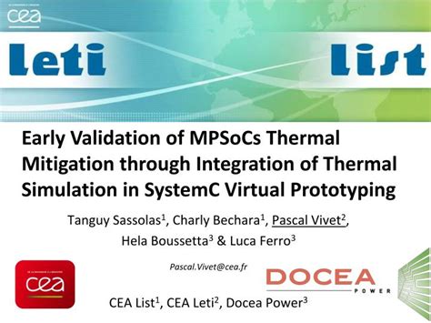 Ppt Early Validation Of Mpsocs Thermal Mitigation Through Integration Of Thermal Simulation In