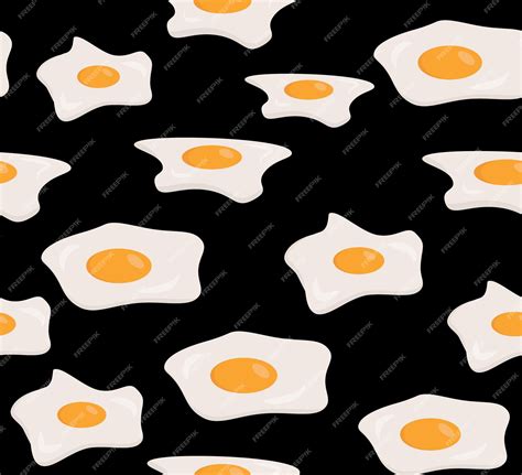 Premium Vector Vector Illustration Of Fried Eggs Seamless Pattern