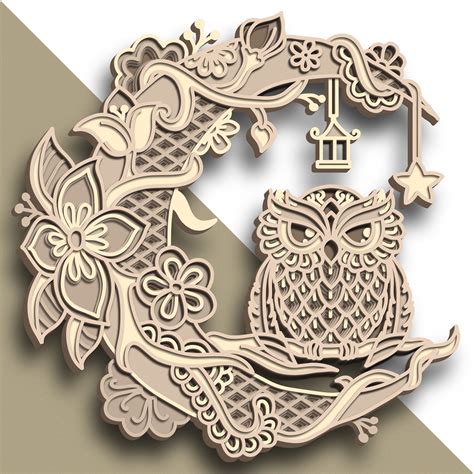 Owl Multilayer SVG Owl Cut File 3D Layer Plywood Cutting Etsy