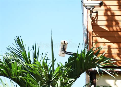 Cctv Installed Around The House To Prevent Theft Security Concept Stock Image Image Of