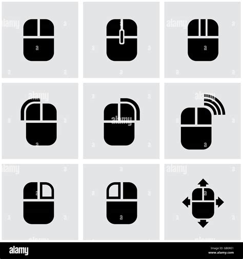 Vector Black Computer Mouse Icon Set Stock Vector Image And Art Alamy