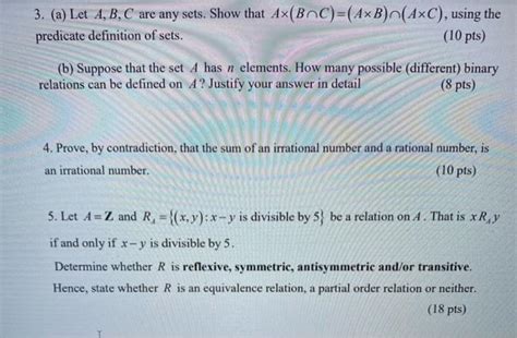 Solved A Let A B C Are Any Sets Show That Chegg Com