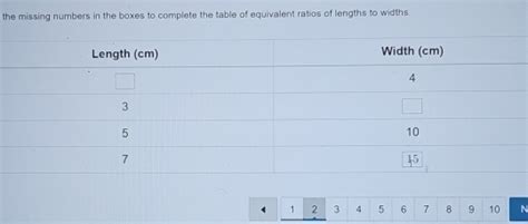 Solved The Missing Numbers In The Boxes To Complete The Table Of