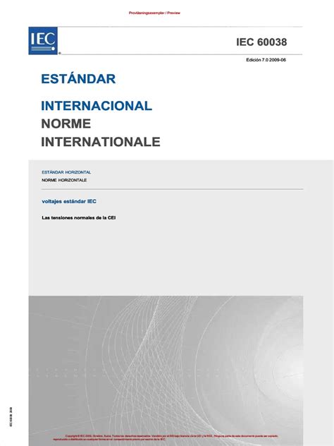 Iec 60038 2009 Es Pdf Comisión Electrotécnica Internacional Organización Internacional