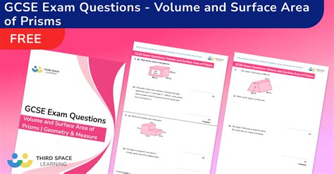 Volume And Surface Area Of Prisms Exam Questions GCSE Maths FREE