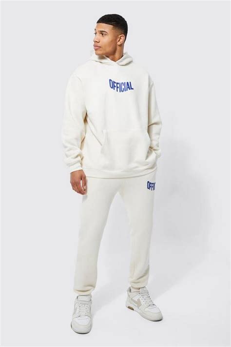 Oversized Official Hooded Tracksuit Boohoo Uk