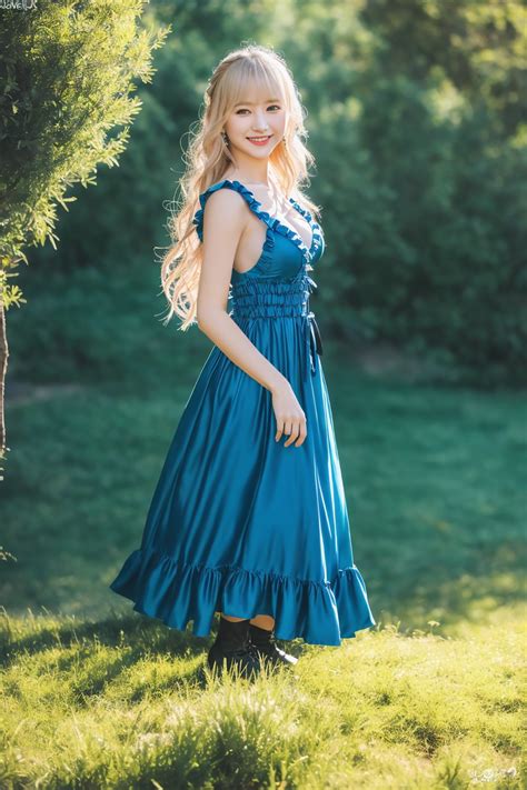 Aimodel Vol145 Blue Long Dress