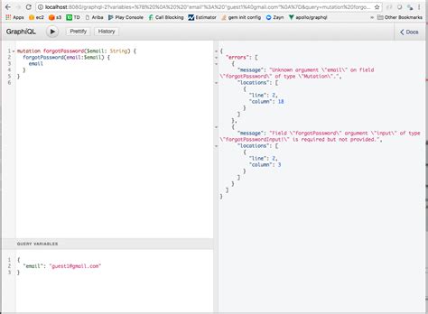 Javascript Unknown Argument Email On Field Forgotpassword Of