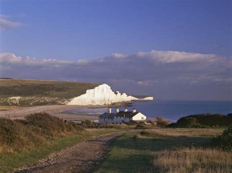 White Chalk Cliffs Of The Seven Sisters At Cuckmere Haven Seen From