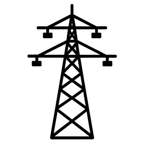 Premium Vector A Black And White Image Of A Power Pole With A Power