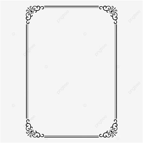 Rectangle Border Ornate Corner Black Double Line Rectangle Border