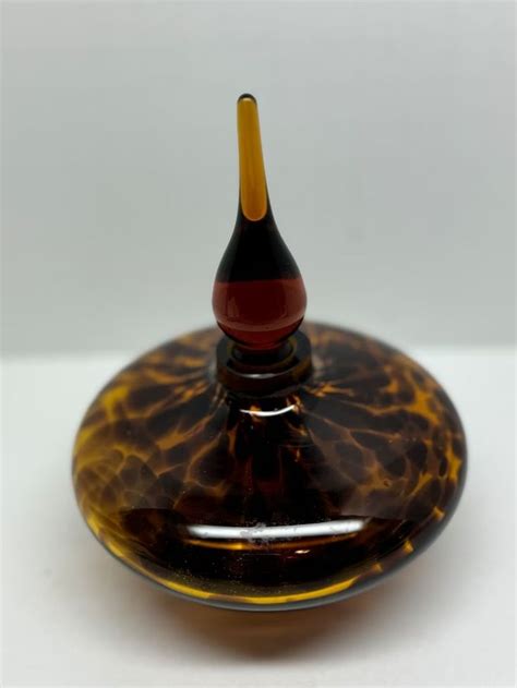 Vintage Tortoise Shell Glass Perfume Bottle By Glass Act Studio 5