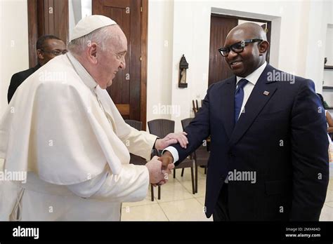 Kinshasa February 2 2023 Pope Francis Meets With Jean Michel Sama