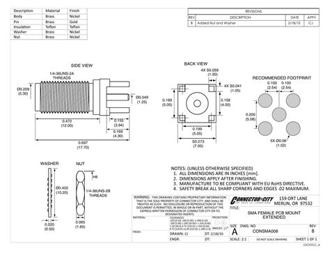 NOTES UNLESS OTHERWISE SPECIFIED 1 ALL DIMENSIONS