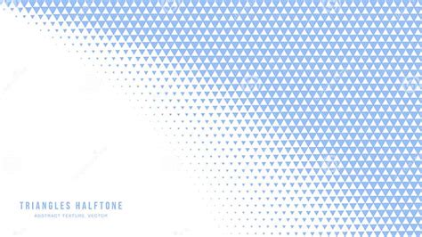 Triangle Halftone Geometric Pattern Vector Smooth Bent Border Blue Background Stock Vector