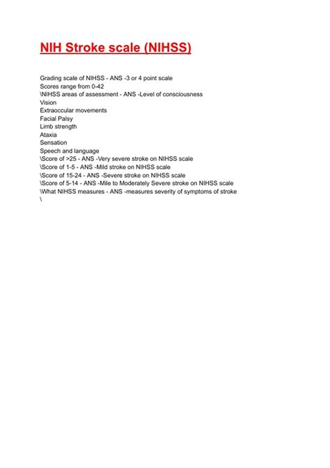 Nih Stroke Scale Nihss Exam 20252026 Questions With Completed
