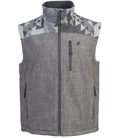 Hooey Mens Softshell Vest Greyaztec