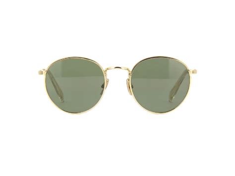 Celine Sunglasses In Acetate Gold With Green Lense
