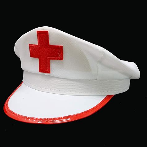 White Nurse Costume Hat Nurses Red And White Costume Cap 1 Piece