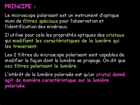 Utilisation Dun Microscope Polarisant Principe Le Microscope Polarisant