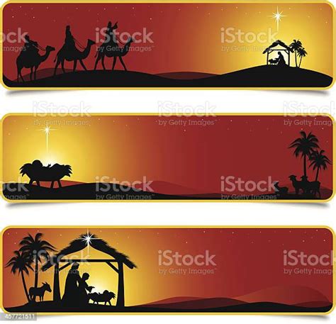 Nativity 배너입니다 동방 박사에 대한 스톡 벡터 아트 및 기타 이미지 동방 박사 노랑 새생명 Istock