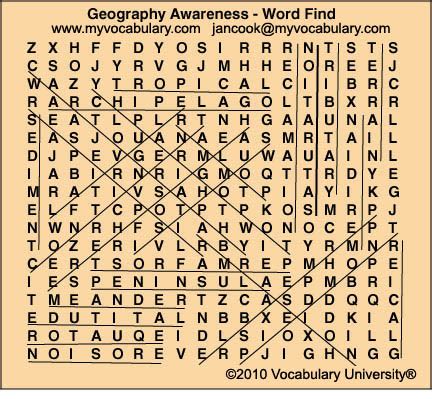 Geography Terms Word Search