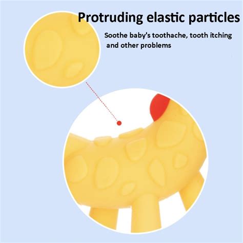 Xunyi 아기 기린 딸랑이 Teether 어린이 실리콘 물린 장난감 사양 직사각형 상자 녹색