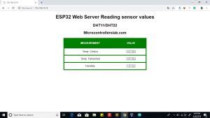 ESP DHT DHT Web Server Using Arduino IDE