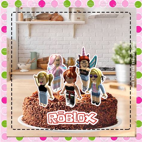 Topo De Bolo Roblox Menina Elo7 Produtos Especiais