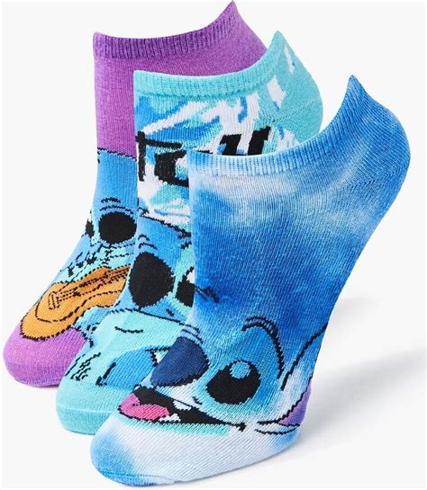 Forever 21 Lilo And Stitch Ankle Socks 3 Pack In Blue Shopstyle