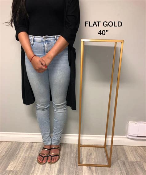 Flat Gold Collapsible Rectangle Stand Metal Geometric Etsy