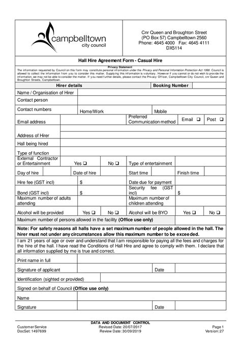 Casual Hire Form Fillable Printable Forms Free Online