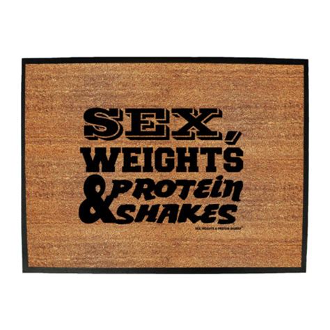 Swps Sex Weights Protein Shakes D1 White Gym Bar Man Cave Door Mat