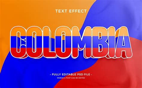 Premium Psd Colombia Text Effect Premium Psd Colombia Text Effect