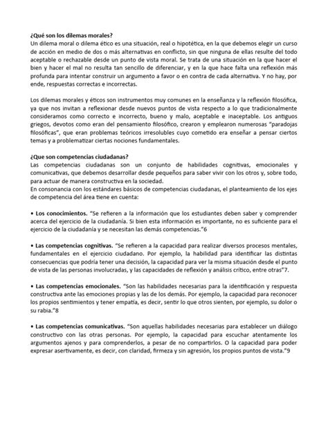 Actividad Dilemas Y Cc Feb 27 Y 28 20223 Pdf Pensamiento