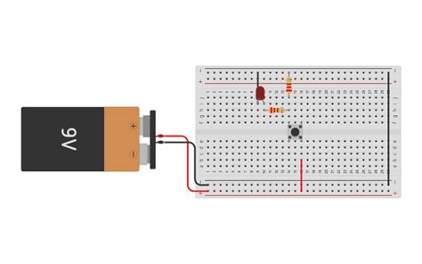 circuit design push botton tinkercad