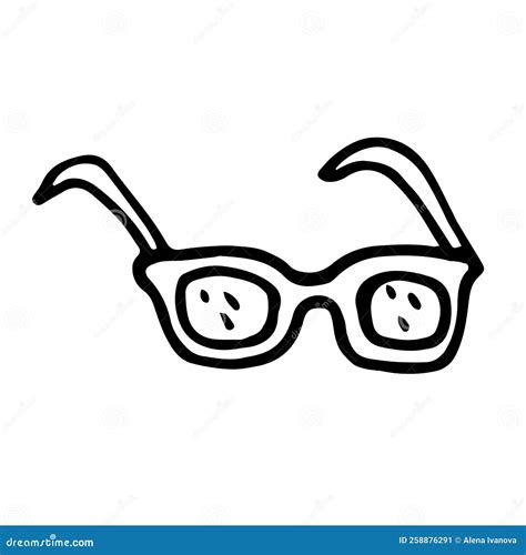 Sunglasses Doodle Style Vector Illustration Isolated On White Stock