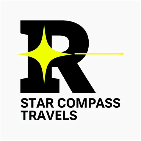 Bold Star Compass Travels Logo With Geometric Elements Playground