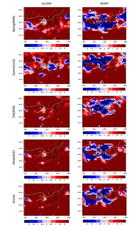 Mann Kendall Test Z Values By Gldas And Ncep For Surface Temperature