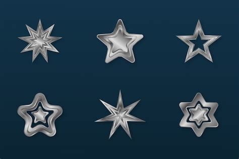 Premium Vector Silver Stars Element Collection