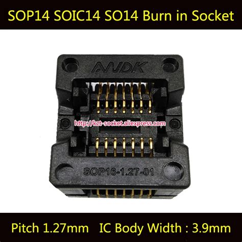 Free Shipping Sop14 Soic 14 So14 Burn In Socket Pitch 127m Ic Body