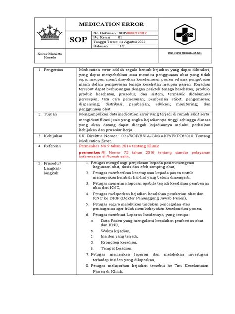 Medication Error Pdf