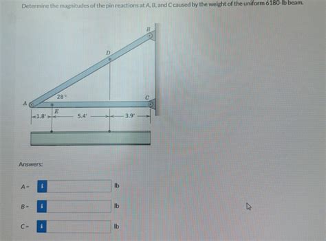 Determine The Magnitudes Of The Pin Reactions At A B And C Caused By Th