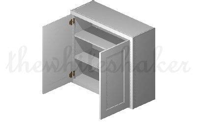 W3330 33 Wide 30 High Double Door Wall Cabinet White Shaker